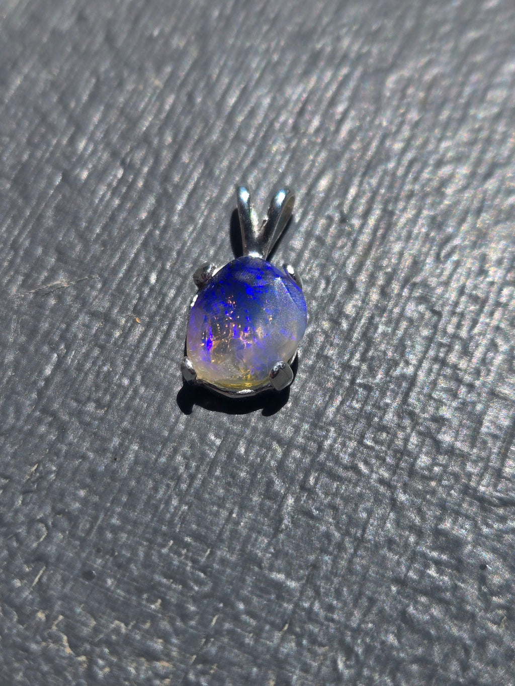 Australian Black opal pendant - Adam's Minerals LLC
