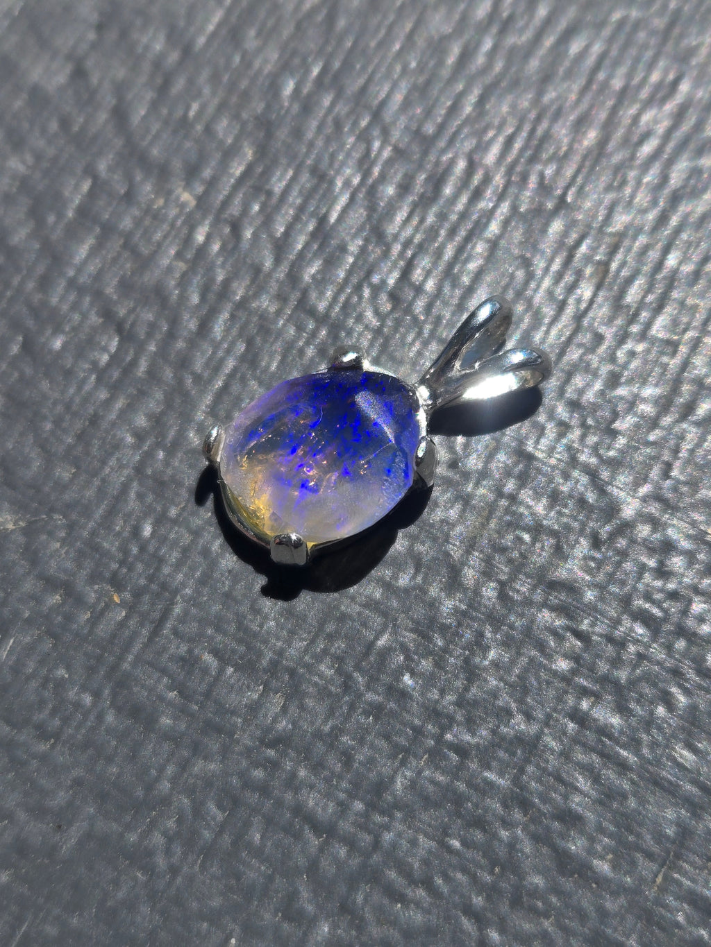 Australian Black opal pendant - Adam's Minerals LLC