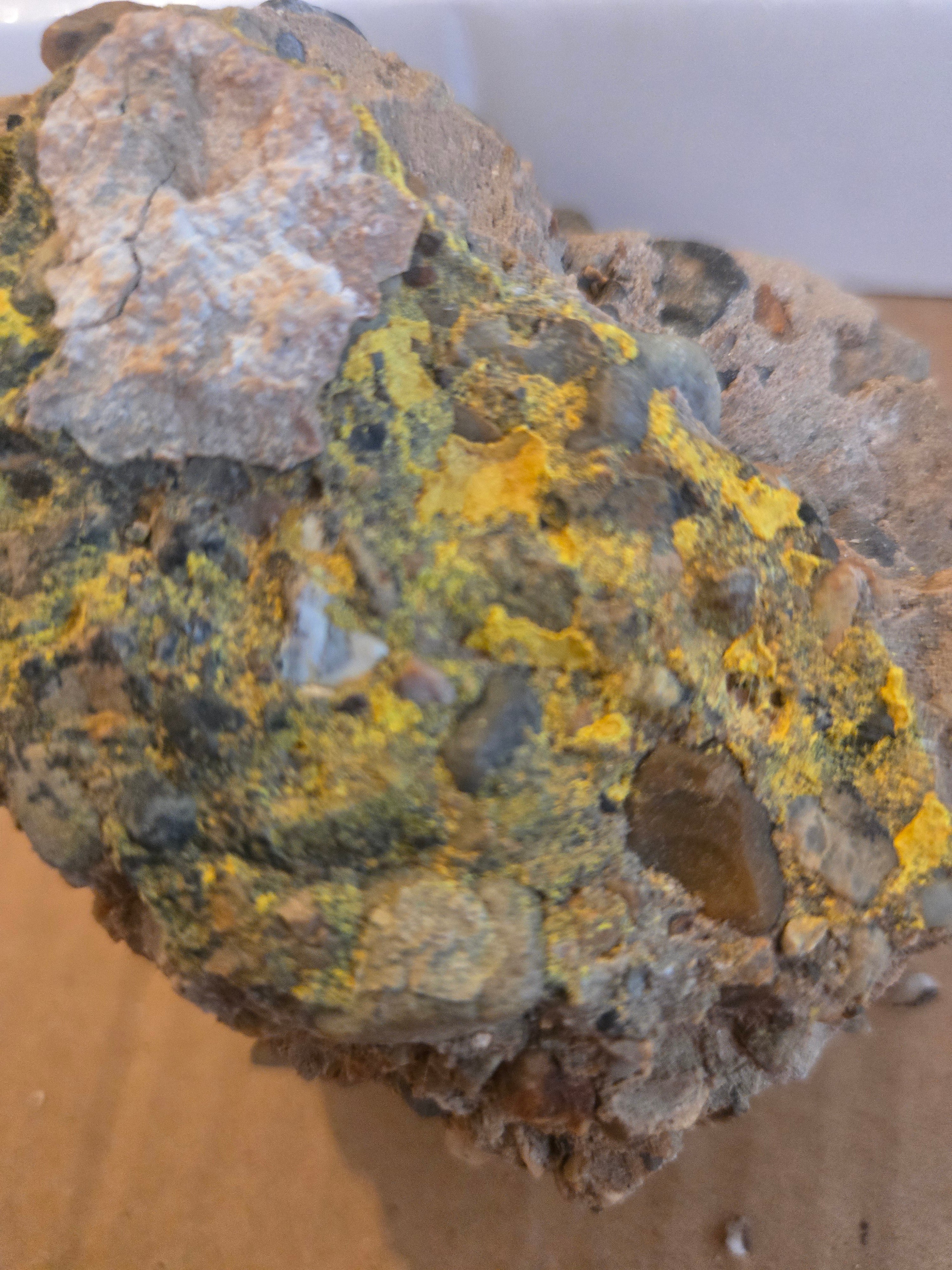 Carnotite on conglomerate - Adam's Minerals LLC