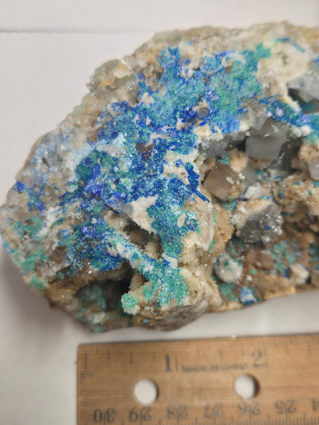 Linarite caledonite fluorite behemoth - Adam's – Adam's Minerals LLC