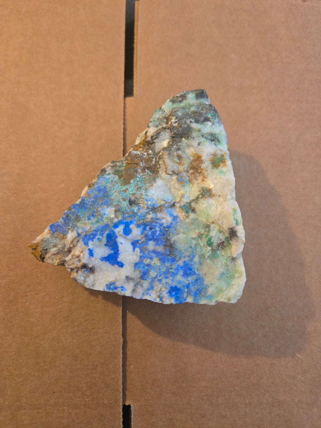 Linarite w Caledonite specimen - Adam's Minerals LLC