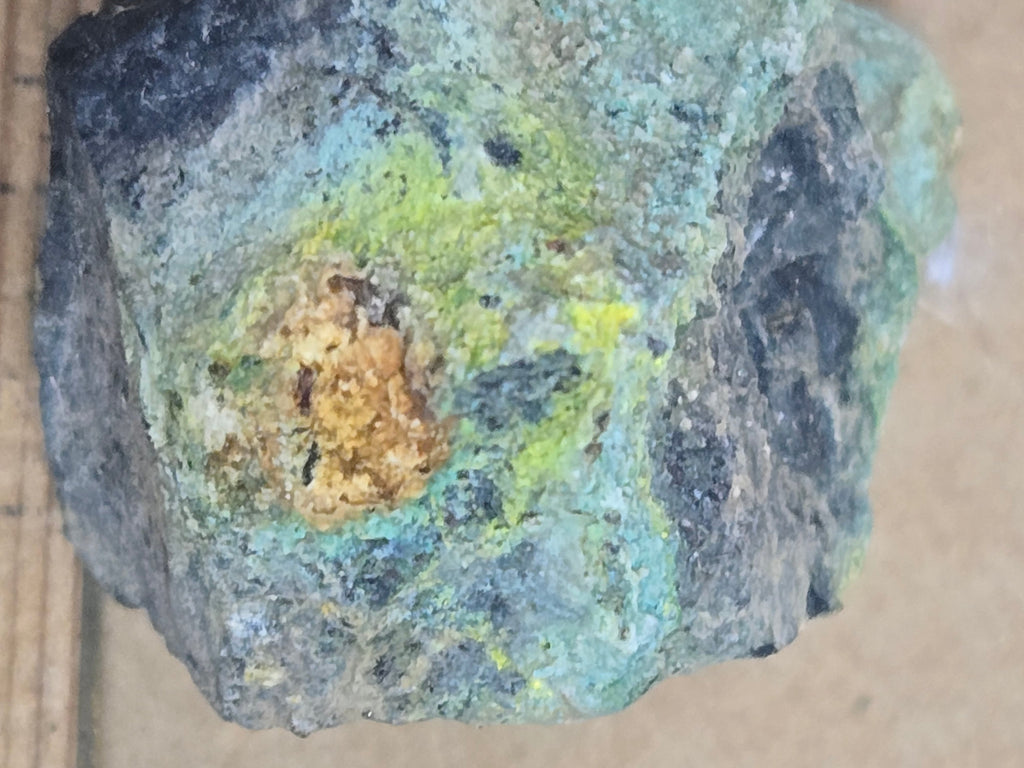 Metavoltine with Uraninite and Johannite specimen – Adam's Minerals LLC
